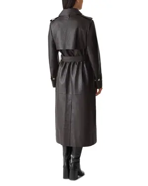 Mackage Gael Croc Embossed Leather Trench Coat