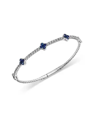 Bloomingdale'S Sapphire And Diamond Bangle In 14k White Gold - Blue/white