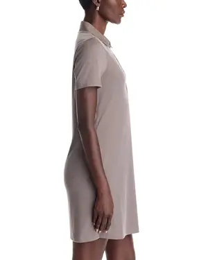 SINGLE THREAD Ribbed Knit Dress With Woven Placket - Castlerock