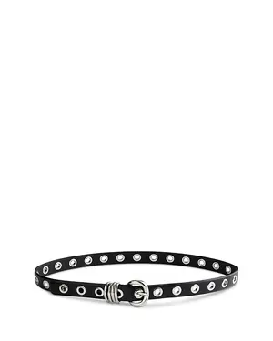 Madewell Inez Eyelet Leather Belt - True Black