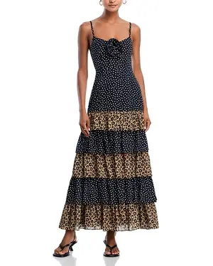 Aqua Animal Print Day Dresses