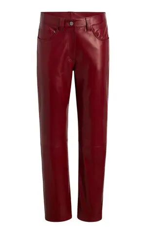 Khaite Callum Leather Straight-leg Trousers