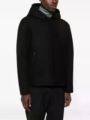 Herno Hooded Zip-up Jacket - Black
