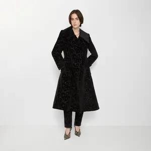 Burberry Vine Silk-blend Velvet Tailored Coat