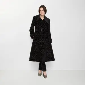 Burberry Vine Silk-blend Velvet Tailored Coat