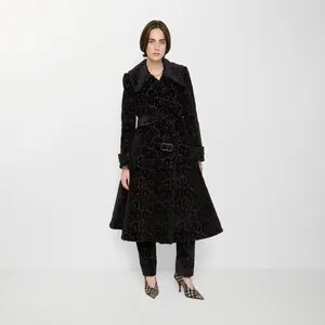 Burberry Vine Silk-blend Velvet Tailored Coat