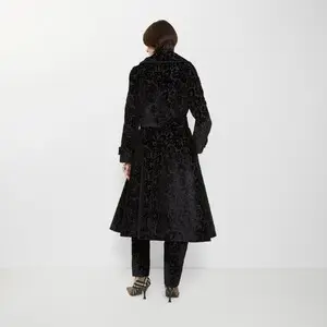 Burberry Vine Silk-blend Velvet Tailored Coat