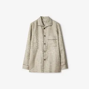 Burberry Sunflower Silk Pyjama Shirt - Taupe Beige