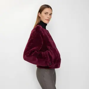 Burberry Detachable Scarf Shearling Jacket