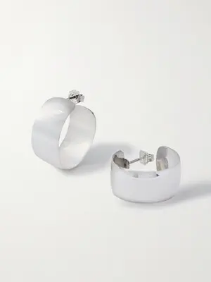 LOREN STEWART Midi Dome Sterling Hoop Earrings - Silver