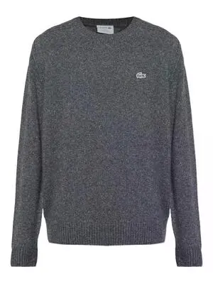 Lacoste Crocodile-embroidered Wool Sweater - Grey