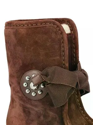 Valentino Garavani Bow-embellished Suede Boots