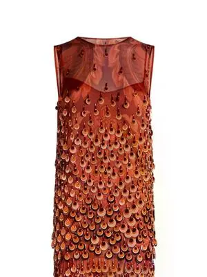 Etro Long Silk Dress With Sequin Embroidery