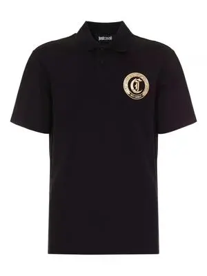 Just Cavalli Jc Monogram Polo Shirt - Black