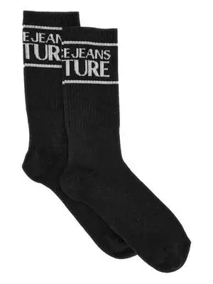 Versace Logo-jacquard Socks - Black