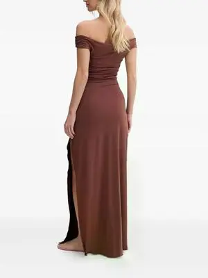 Bond Eye Off-shoulder Side-split Maxi Dress
