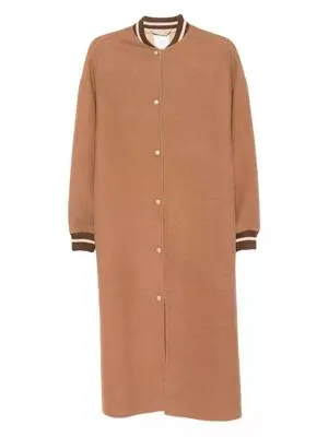 Eleventy Wool Coat With Ribbed Cuffs