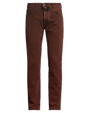 MOORER Military Cotton Elastane Tapered Jeans - Brown