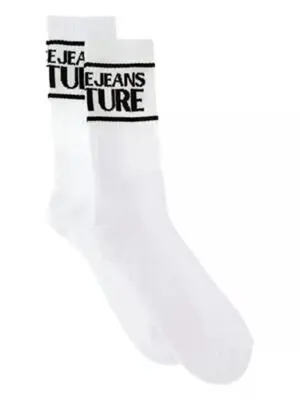 Versace Logo-jacquard Socks - White