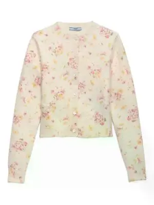 Prada Floral-pattern Cardigan