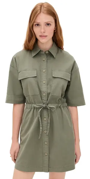 Faherty Brand Utility Twill Mini Shirt Dress