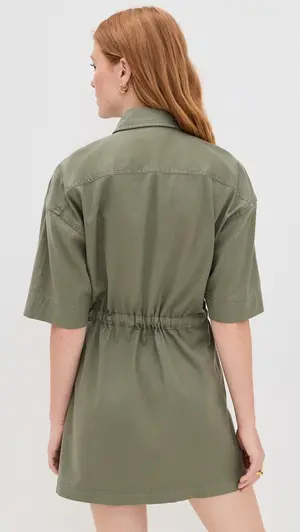 Faherty Brand Utility Twill Mini Shirt Dress