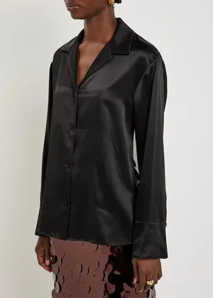 ROKSANDA Delan Silk-satin Shirt - Black