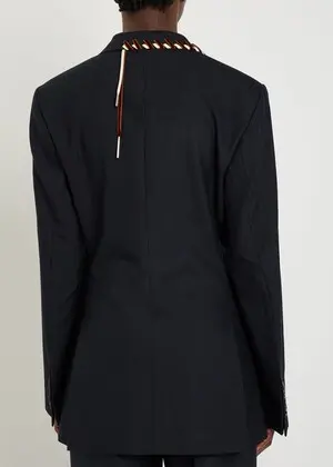 Dries Van Noten Embellished Wool Wrap Blazer