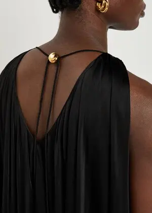 Loewe Halter Ruched Satin Top