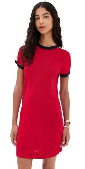 STATE & LAKE Ringer Track Dress - Red/white/navy