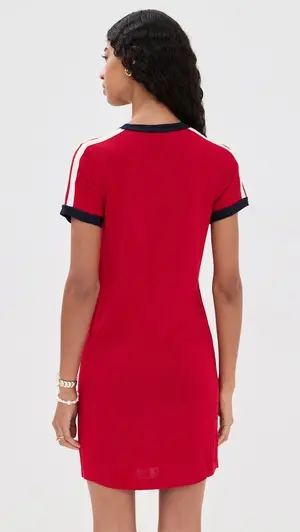 STATE & LAKE Ringer Track Dress - Red/white/navy