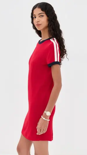 STATE & LAKE Ringer Track Dress - Red/white/navy