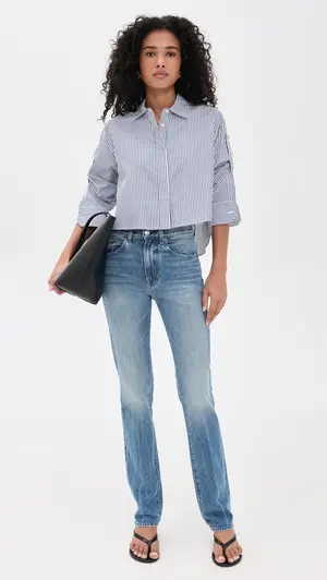 A.L.C. Maude Striped Poplin Top