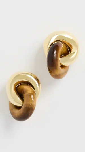 Shashi Supernova Stud Earrings - Gold/tortoise