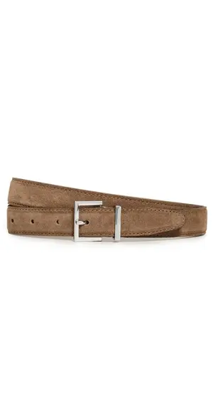 FRAME Suede Belt With Silver-tone Buckle - Date