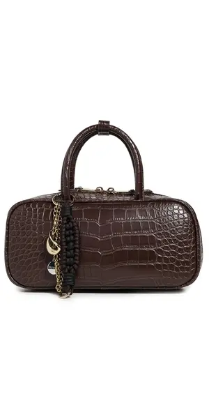 Dolce Vita Flyn Handbag - Espresso Croco Leather