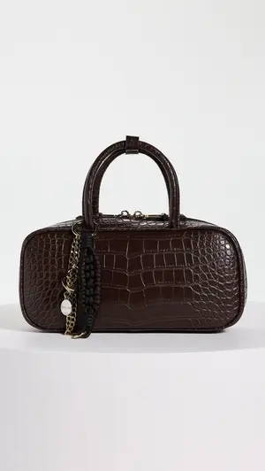 Dolce Vita Flyn Handbag - Espresso Croco Leather