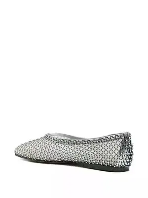FORTE_FORTE Mesh-embellished Ballerina Flats - Black
