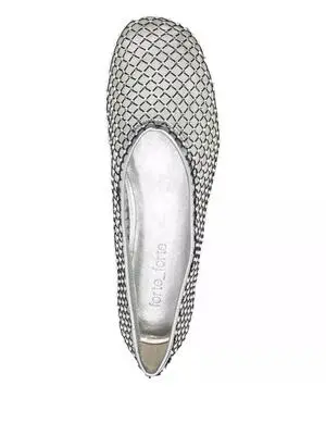 FORTE_FORTE Mesh-embellished Ballerina Flats - Black