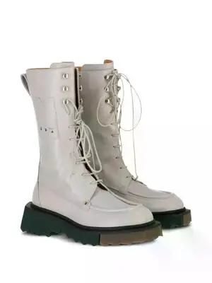 Off-White Lace-up Platform Boots