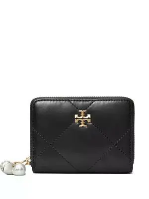 Tory Burch Quilted Charm Zip Wallet - Black