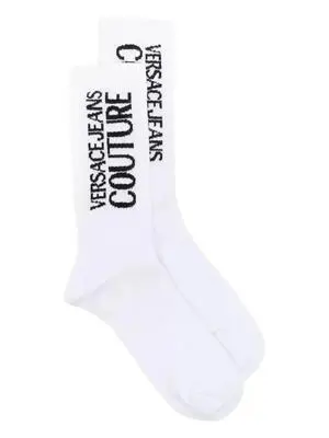 Versace Logo Jacquard Socks - White