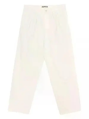 Aspesi Pleated Cotton Trousers - Neutrals