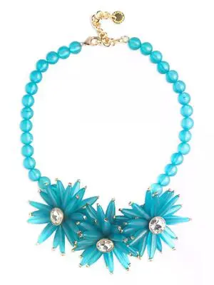 MARINA FOSSATI Beaded Flower Necklace - Azure