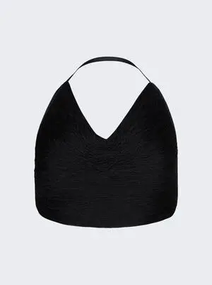 Attico Cropped Halterneck Top - Black