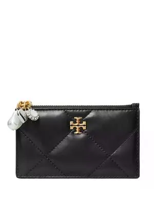Tory Burch Quilted Charm Zip Card Case - Black