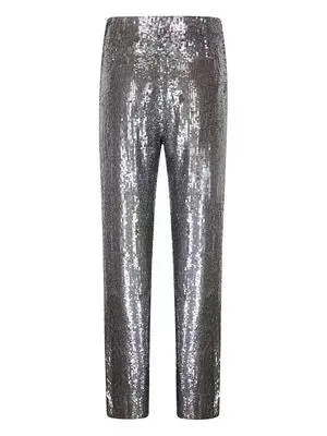 P.a.r.o.s.h Sequin Embellished Straight Leg Trousers - Silver