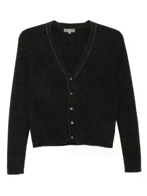 N.peal Ribbed Button-front Cardigan