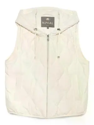 N.peal Padded Hooded Gilet - White