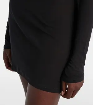 Miu Miu Logo Cotton Jersey Mini Dress